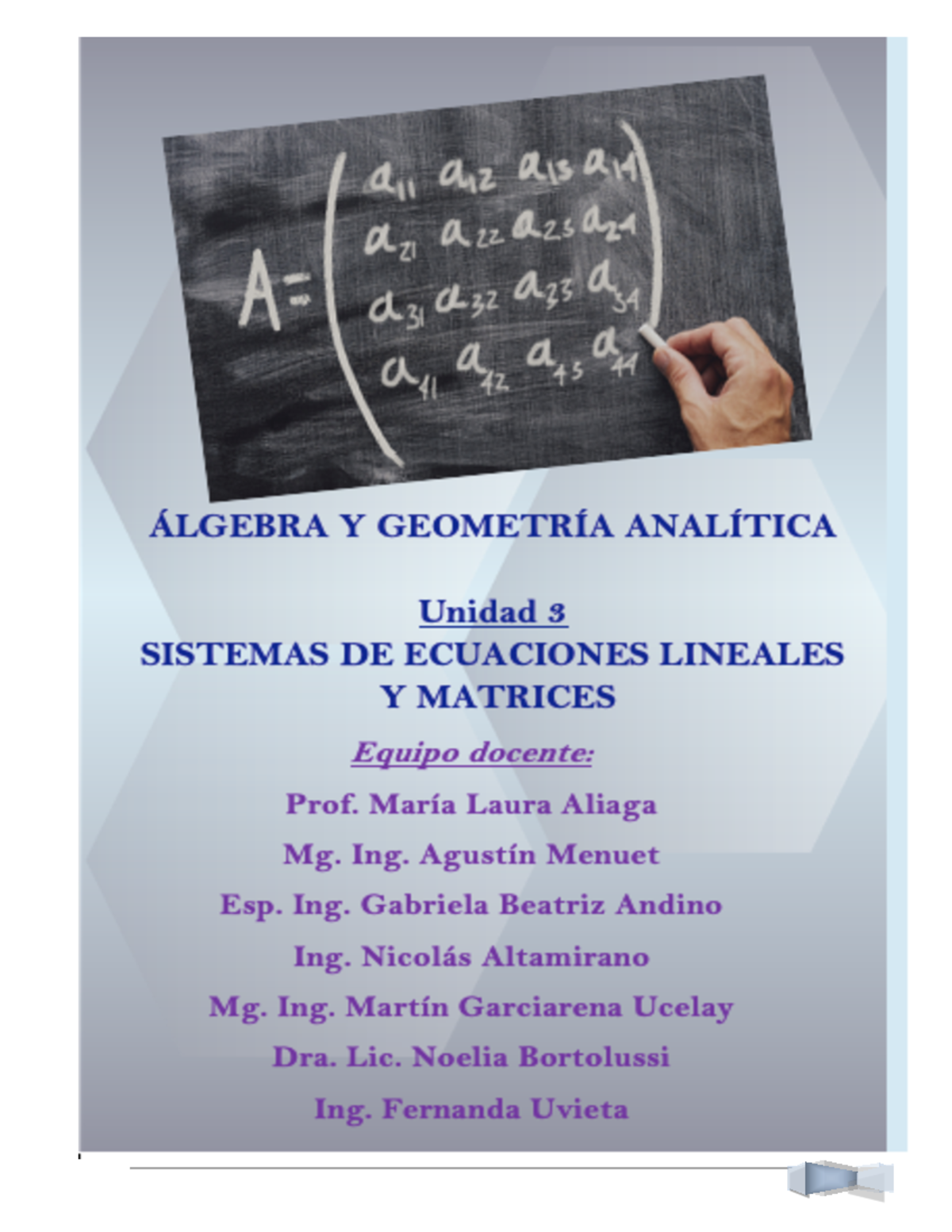 Unidad 3 - Sistemas de Ecuaciones y Matrices 2023 - Fundamento y Resultados de Aprendizaje En ...