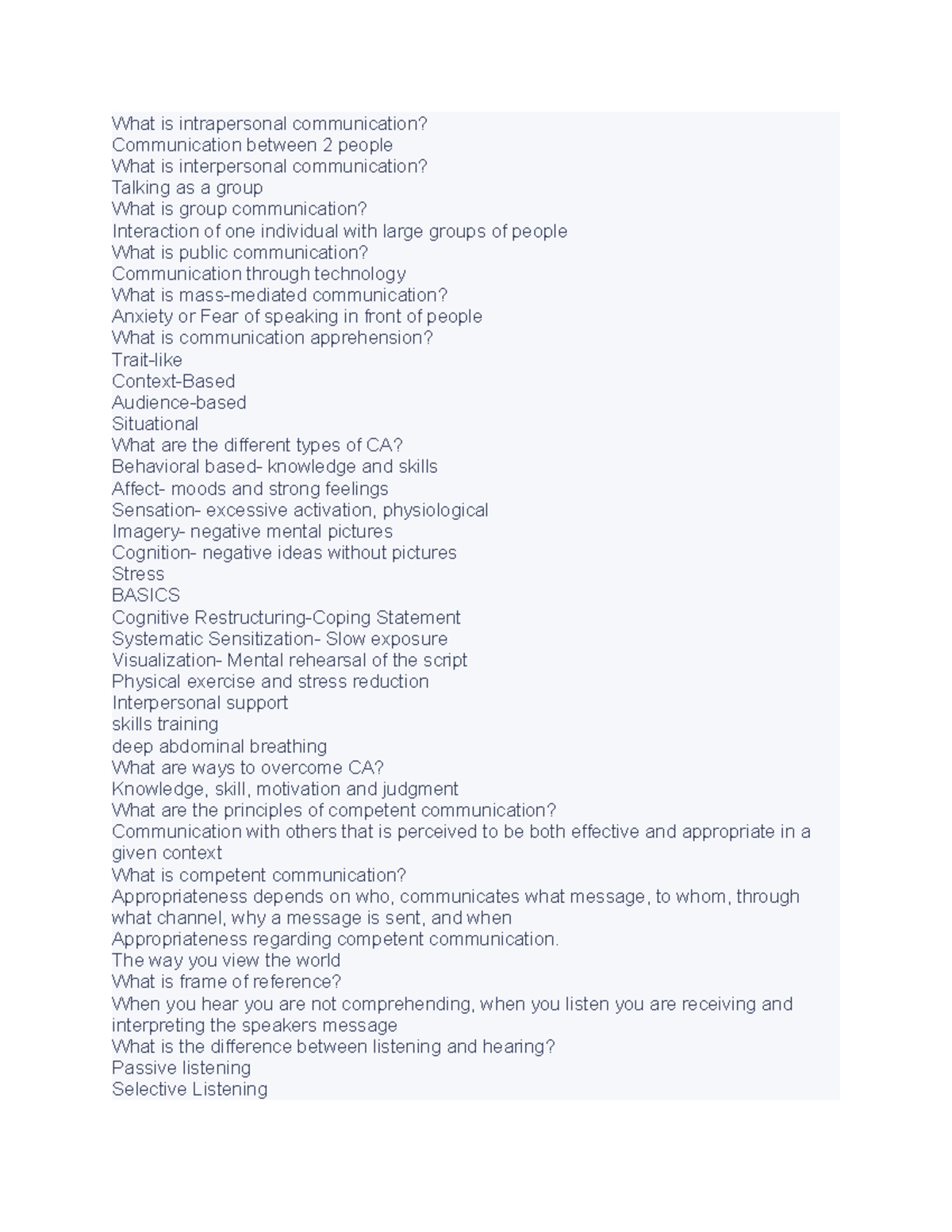 Comm 30 - practice - What is intrapersonal communication? Communication ...