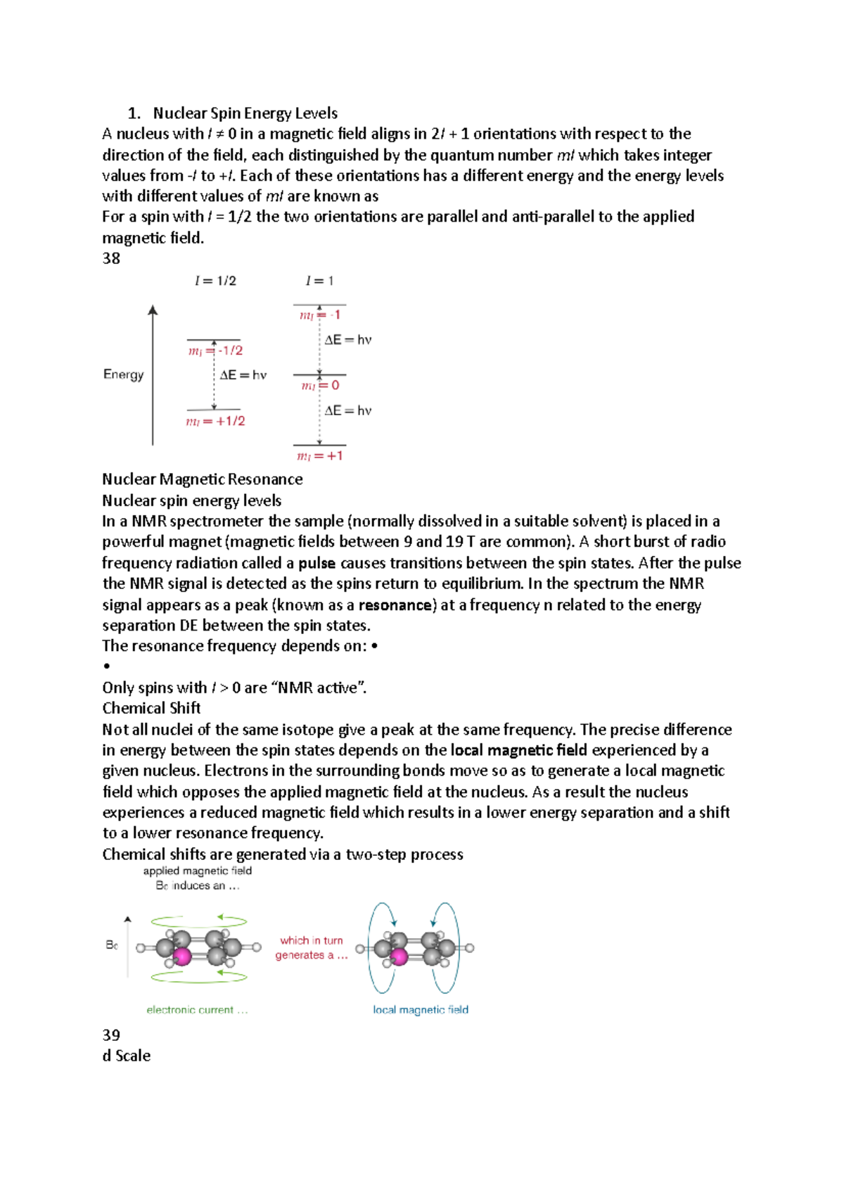 Nuclear Spin Energy Levels - Each of these orientations has a different ...
