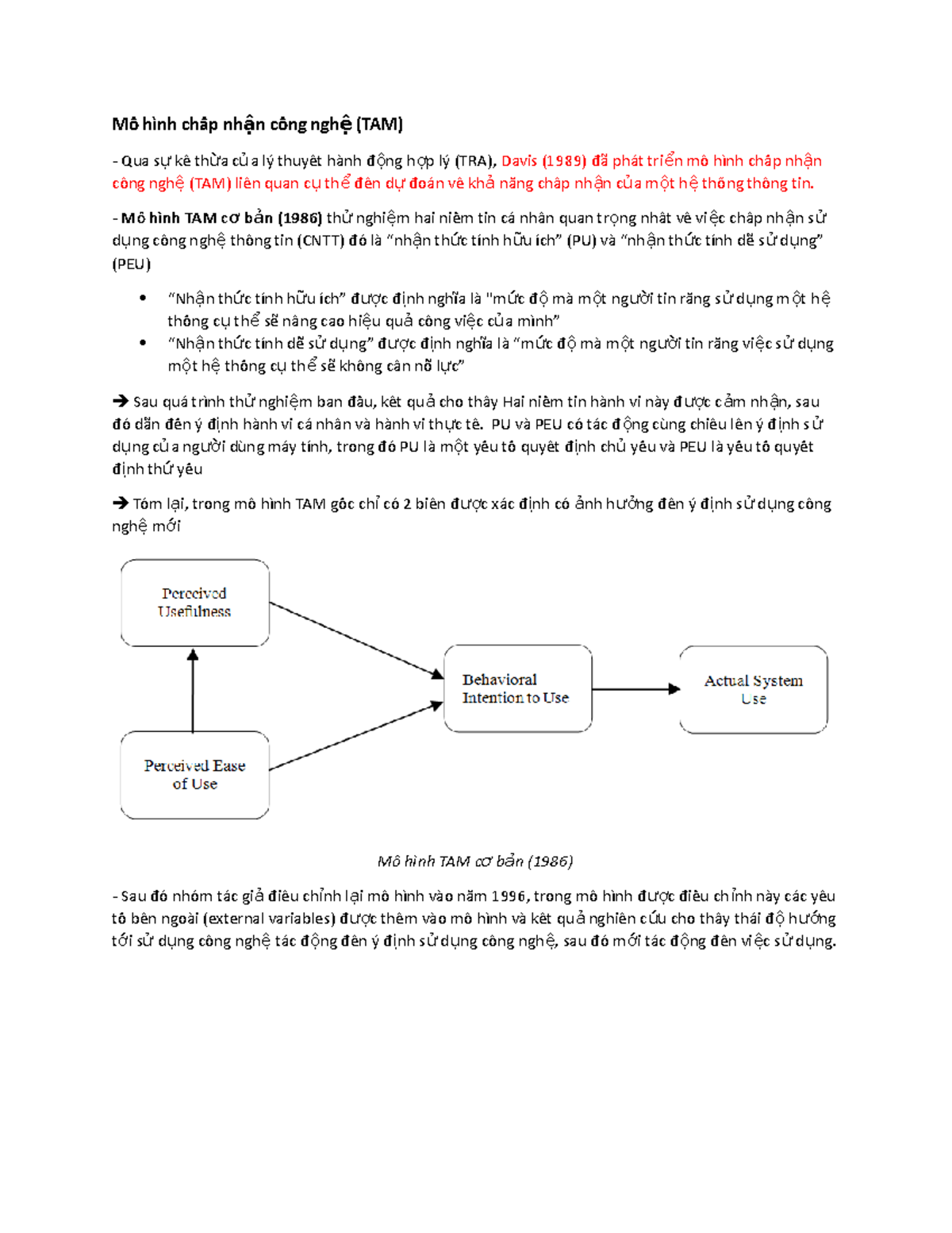 TAM và Utaut - Mô hình chấấp nh ận công ngh ệ(TAM) Qua s ự kếế th ừa c ủa lý thuyếết hành đ ộng ...