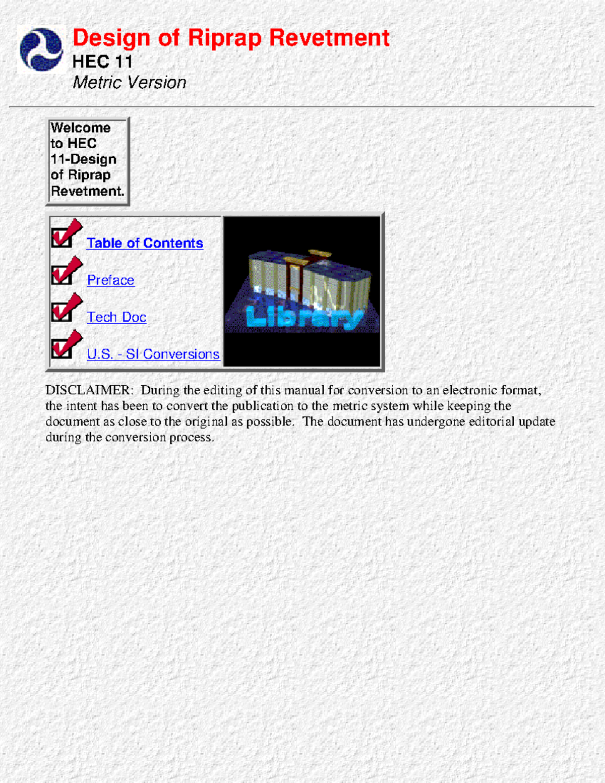 Scribd - Design of Riprap Revetment HEC 11 Metric Version Welcome to HEC 11-Design of Riprap ...