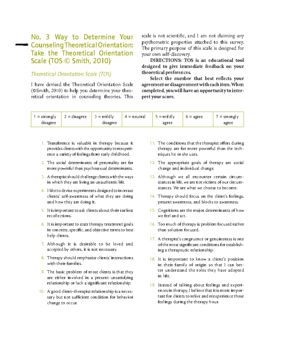 Theoretical Orientation Scale Online - No. 3 Way to Determine Your ...