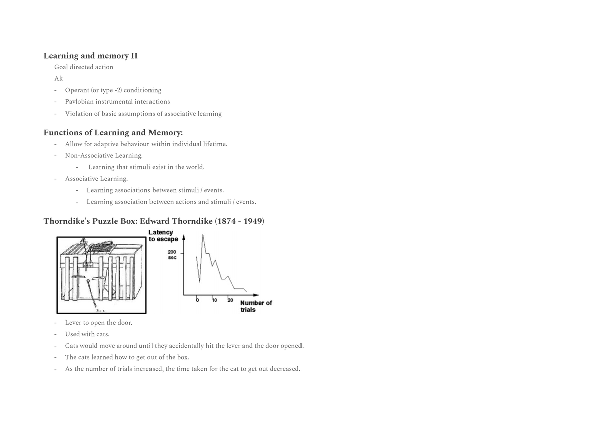 12 Goal directed Behaviour - Learning and memory II Goal directed action Ak Operant (or type -2 ...