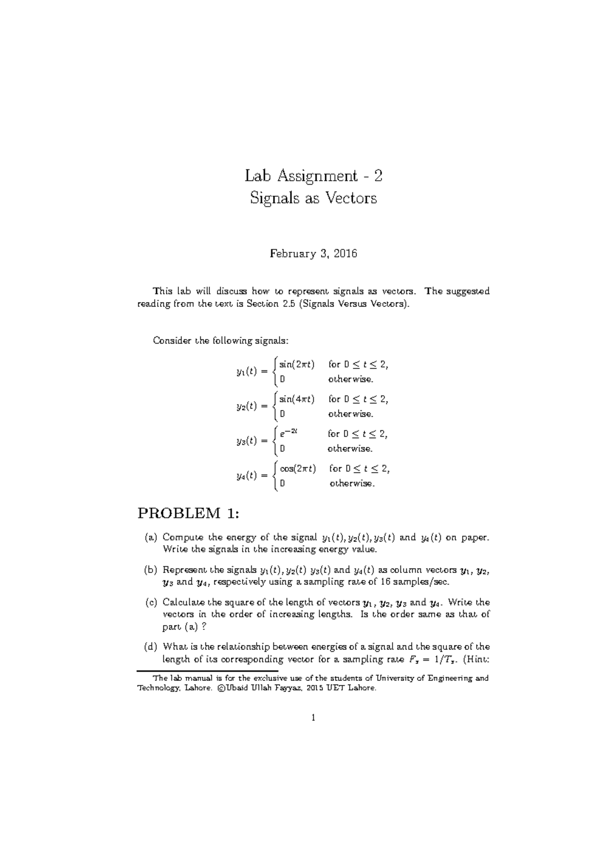 Lab assignment 2 - Digital signal processing - UOL - Studocu