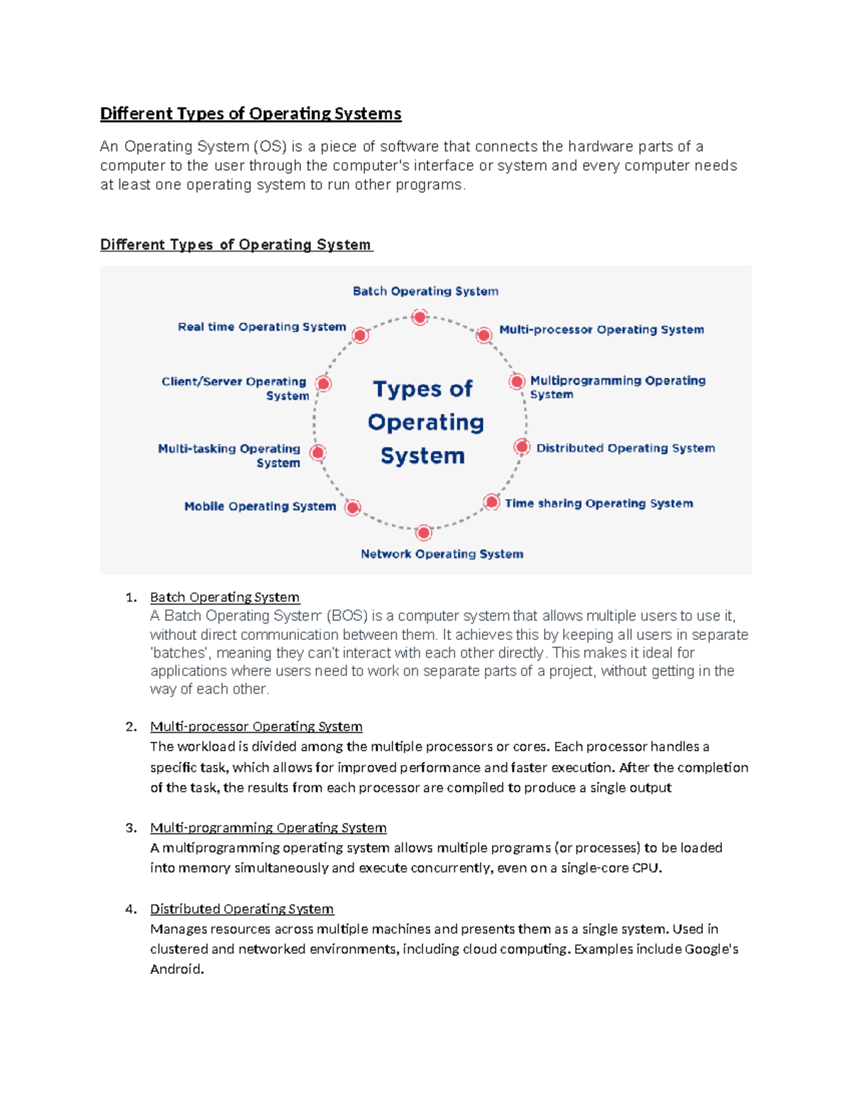 Different Types of Operating Systems - Different Types of Operating ...