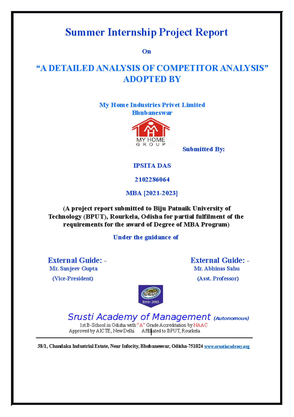 Ipsita DAS 2 - Internship project report - Summer Internship Project ...