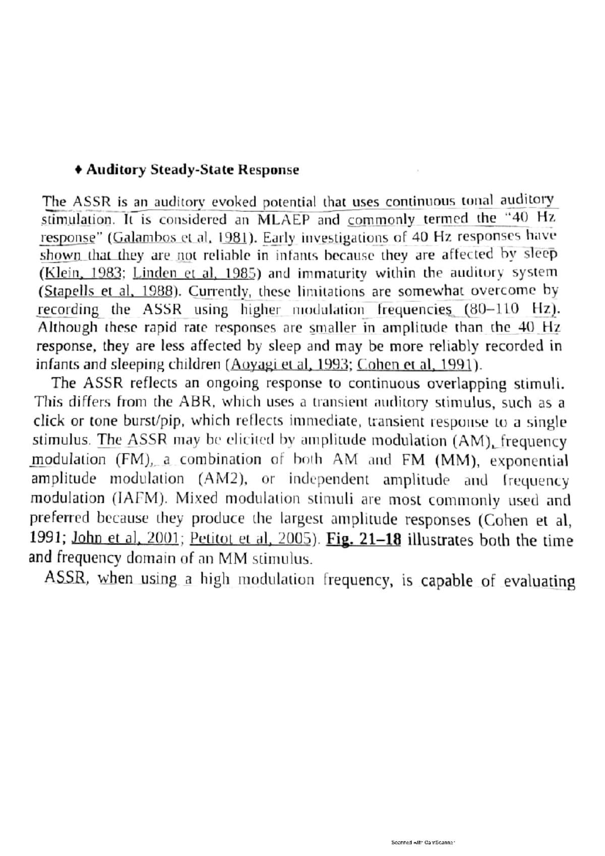 Assr - auditory steady state response. - audiology - Studocu