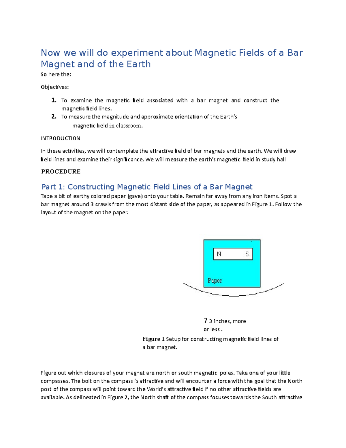 Document - Hhhvyg6g - Now we will do experiment about Magnetic Fields ...