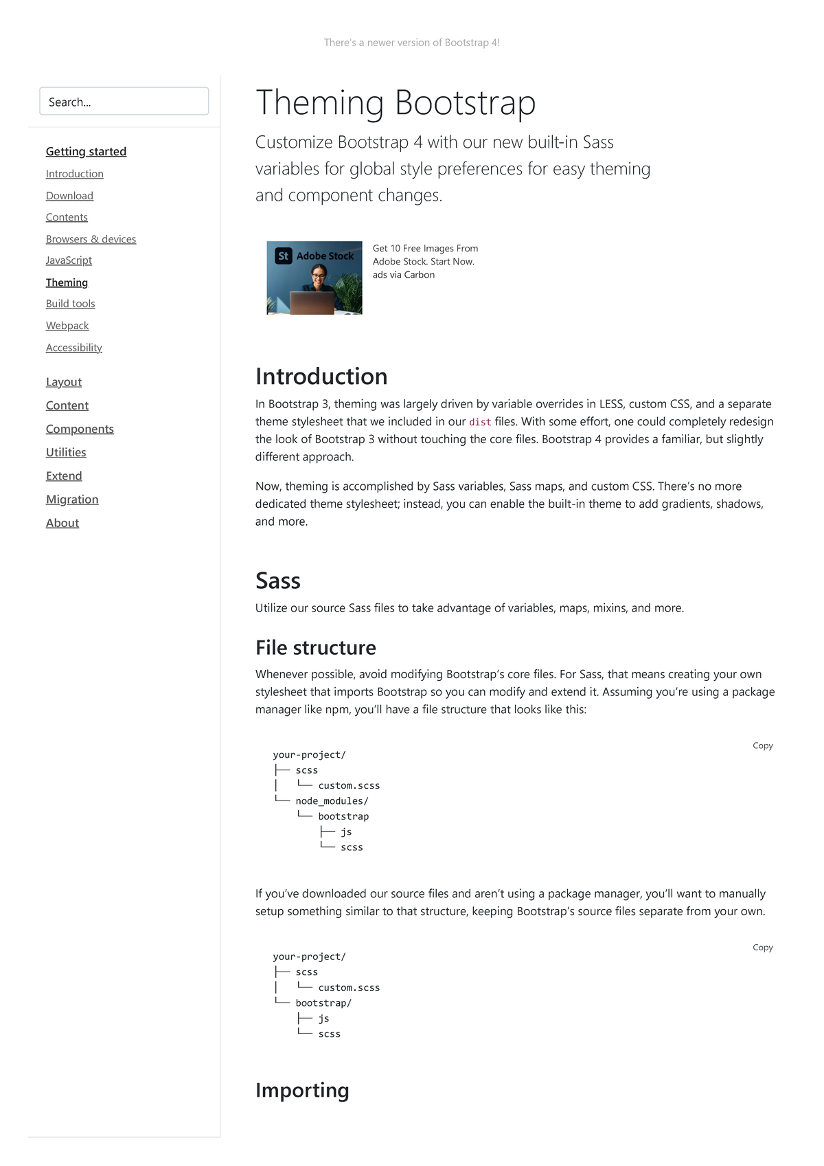 Theming Bootstrap · Bootstrap - There's a newer version of Bootstrap 4 ... Theming Bootstrap · Bootstrap - There's a newer version of Bootstrap 4 ...