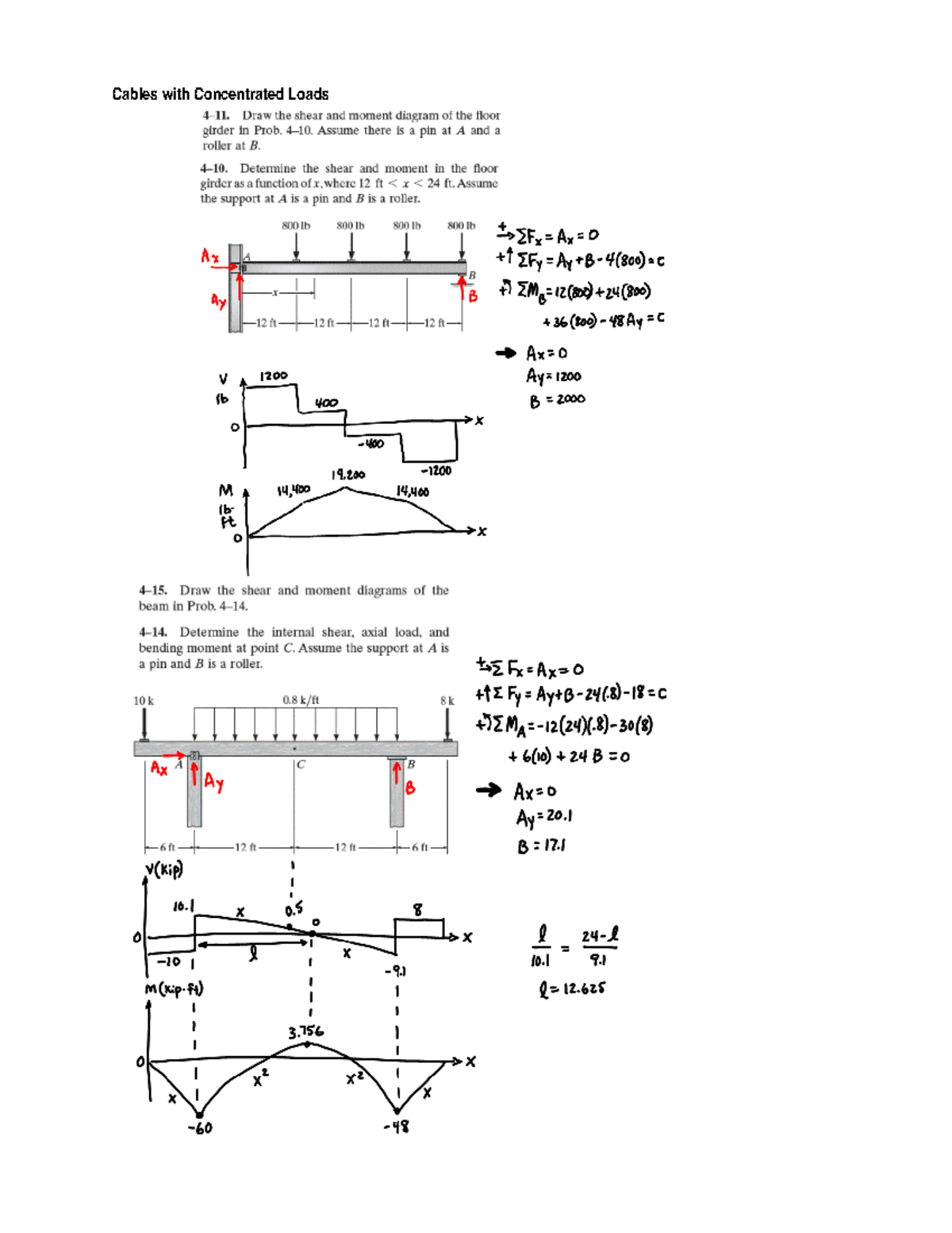 Cables with Concentrated Loads (example) 2 - Architecture - Cables with ...