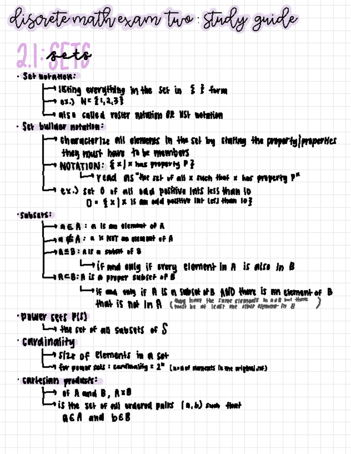 Exam 2 study guide - ####### discrete math exam two : study guide 2. I ...