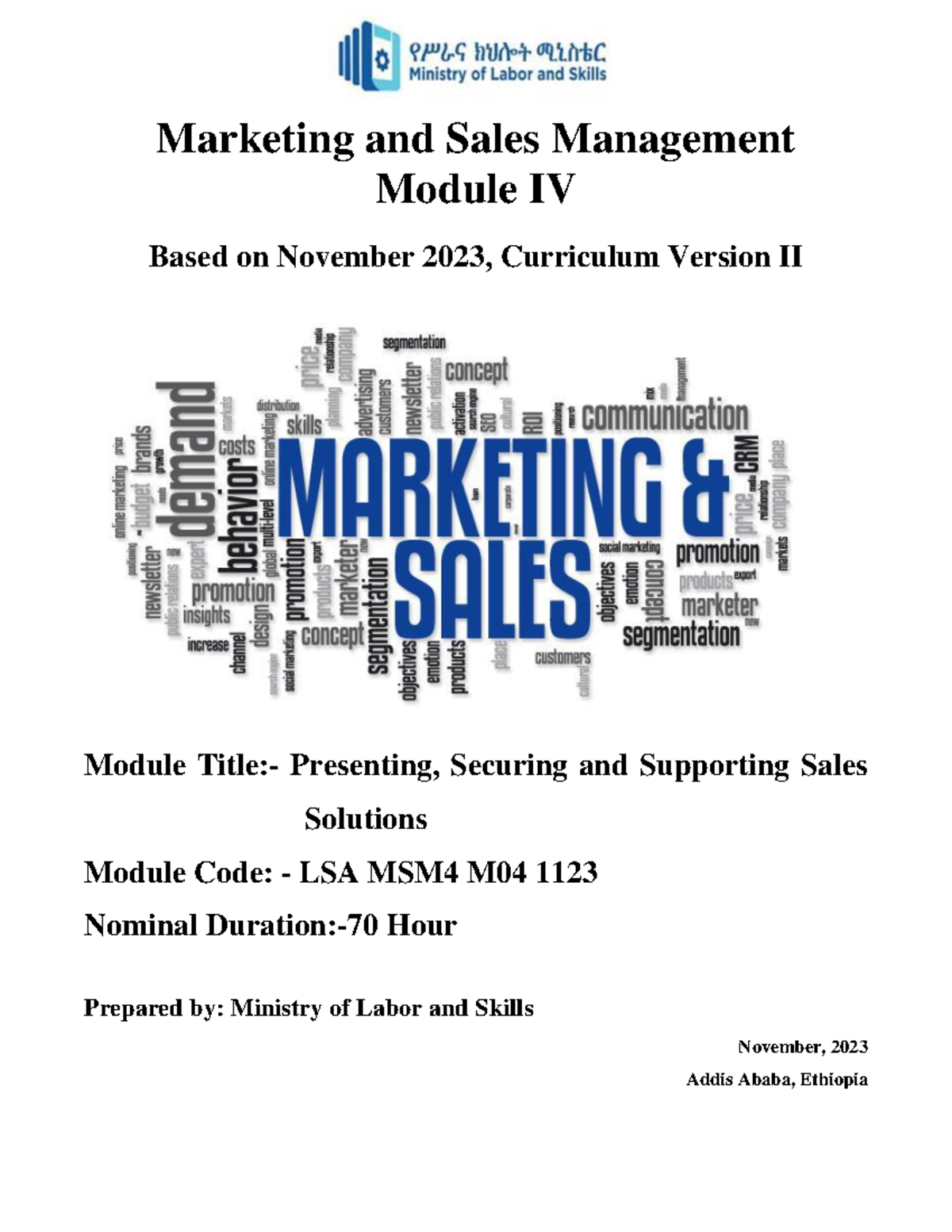 MO4- Securing and Supporting Sales Solutions - Marketing and Sales ...