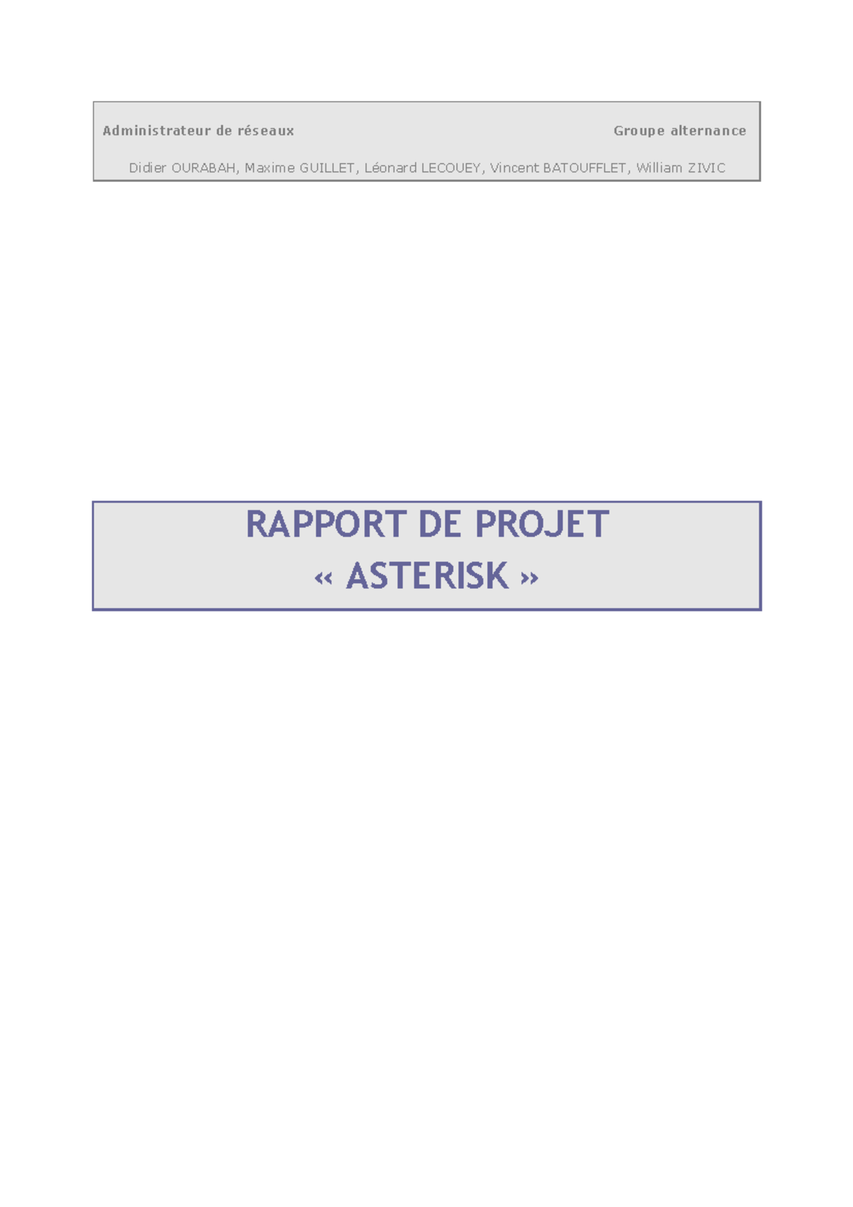 Asterisk report-1 - - Studocu