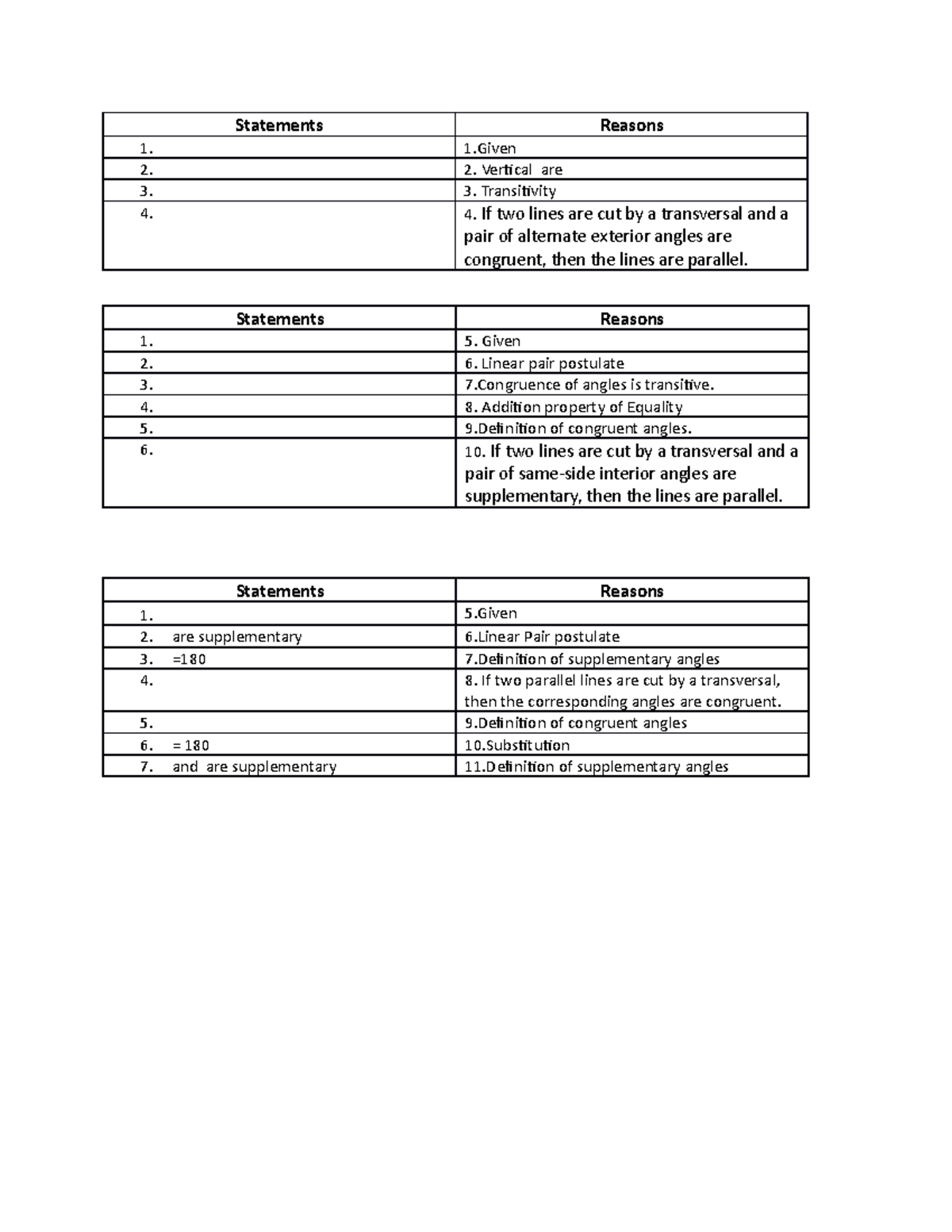 Statements - These are random files. - Statements Reasons 1 Vertical ...