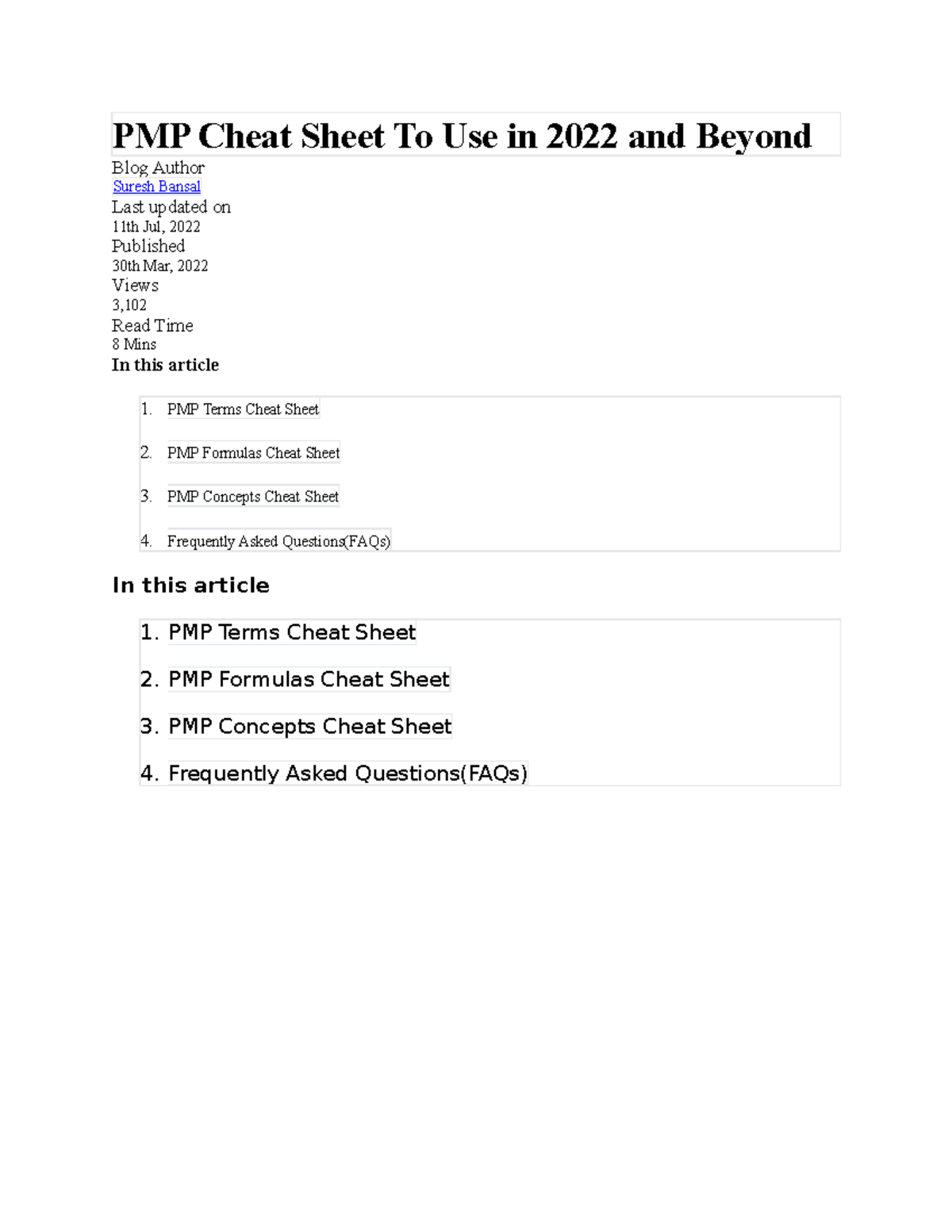 PMP Cheat Sheet To Use in 2022 and Beyond - PMP Terms Cheat Sheet 2 ...