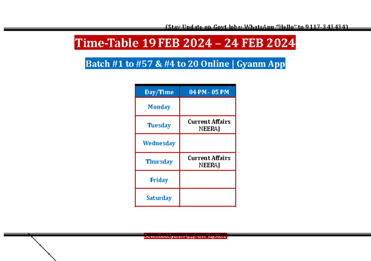Time-Table 19 FEB - 24 FEB 2024 (1).docx - Time-Table 19 FEB 2024 – 24 ...