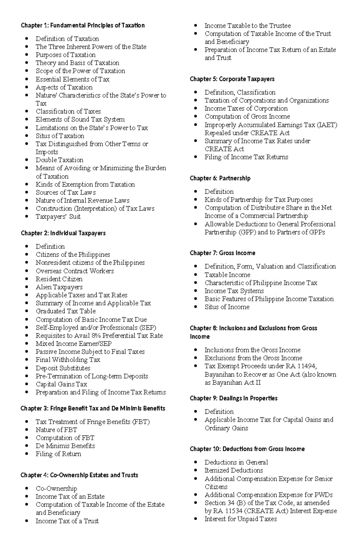Tax-topics - Tax guide - Chapter 1: Fundamental Principles of Taxation ...