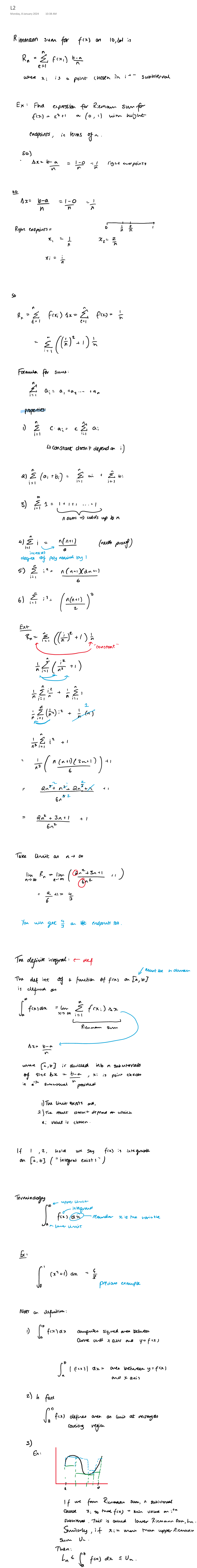 Lecture 2 notes - Math 141 - L Monday, 8 January 2024 10:38 AM - Studocu