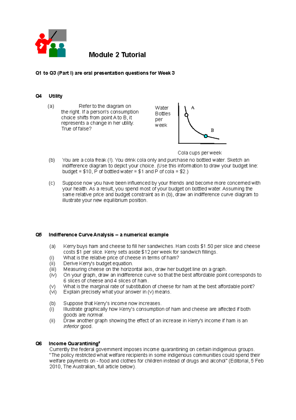Tutorial Questions Module 02 - Module 2 Tutorial Q1 to Q3 (Part I) are ...