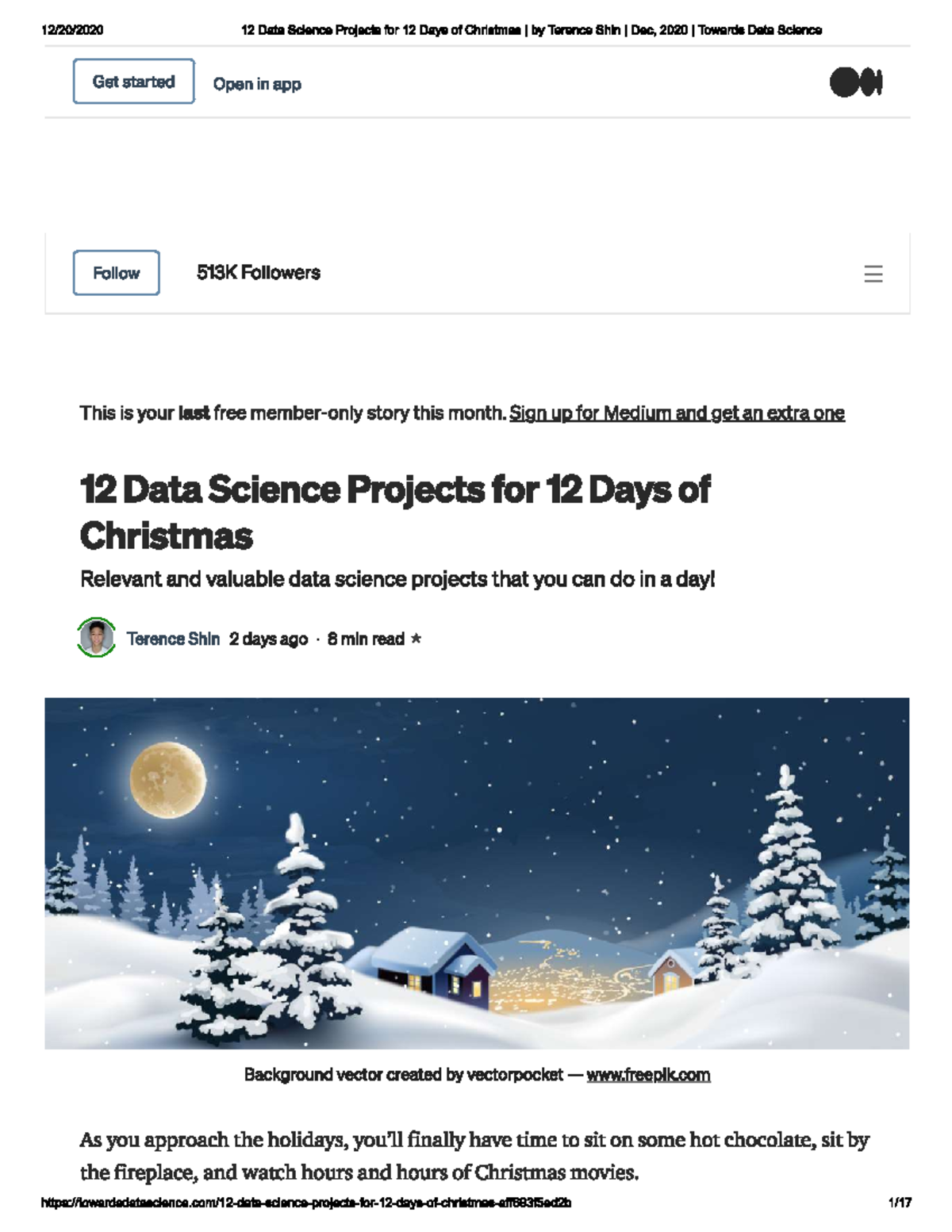 12 Data Science Projects for 12 Days of Christmas - Computer Science ...