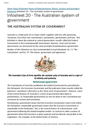 The Australian System of Government Questions - THE AUSTRALIAN SYSTEM ...
