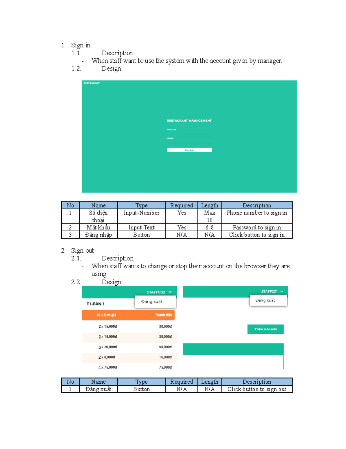 Detail Design Ducbm - .igihvhighhbiojho - 1. Sign in 1. Description - When staff want to use the ...