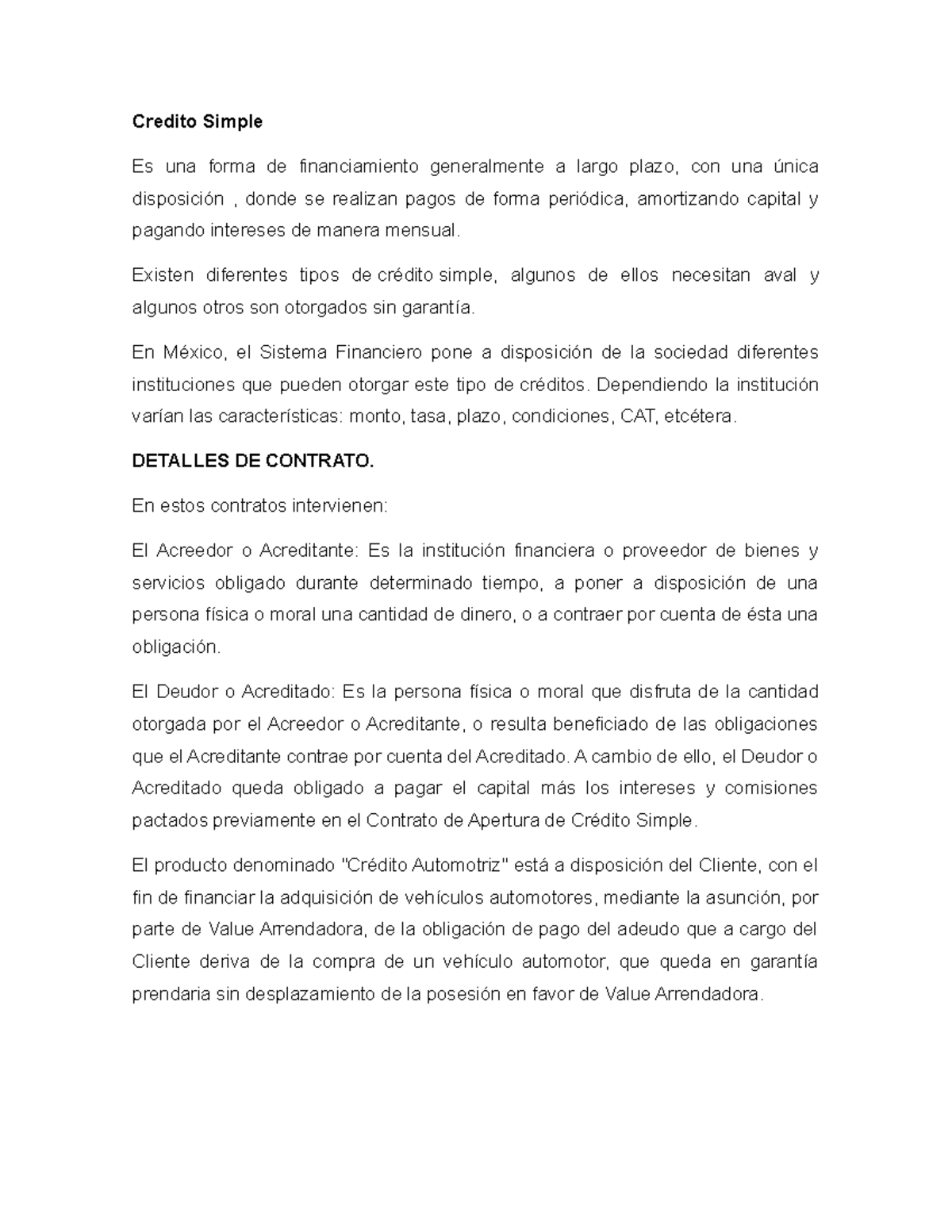 Credito Simple - Trabajo - Credito Simple Es una forma de ...