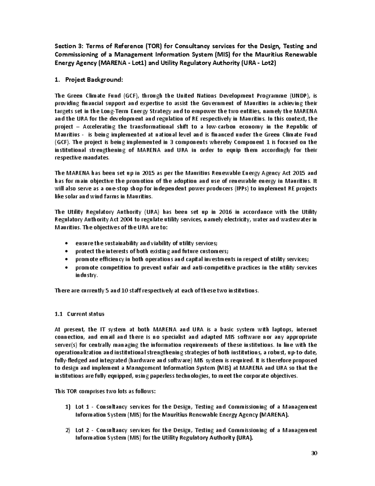 Sample TOR - asasas - Section 3: Terms of Reference (TOR) for ...