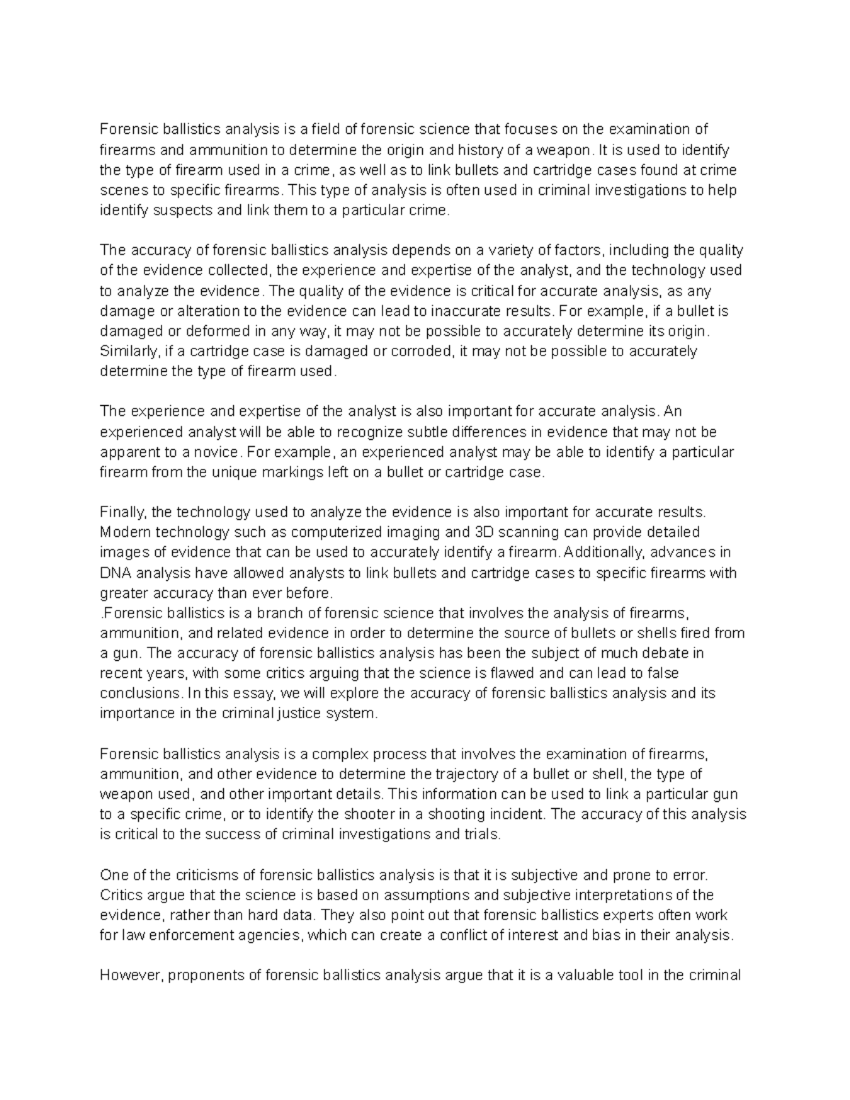 Exploring the Accuracy of Forensic Ballistics Analysis - Forensic ...