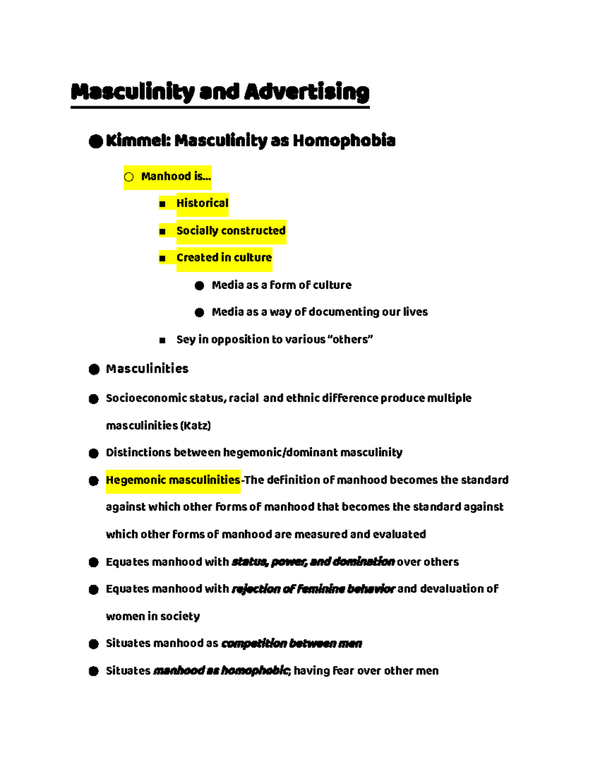 J320 Masculinity and Advertising - Masculinity and Advertising Kimmel ...