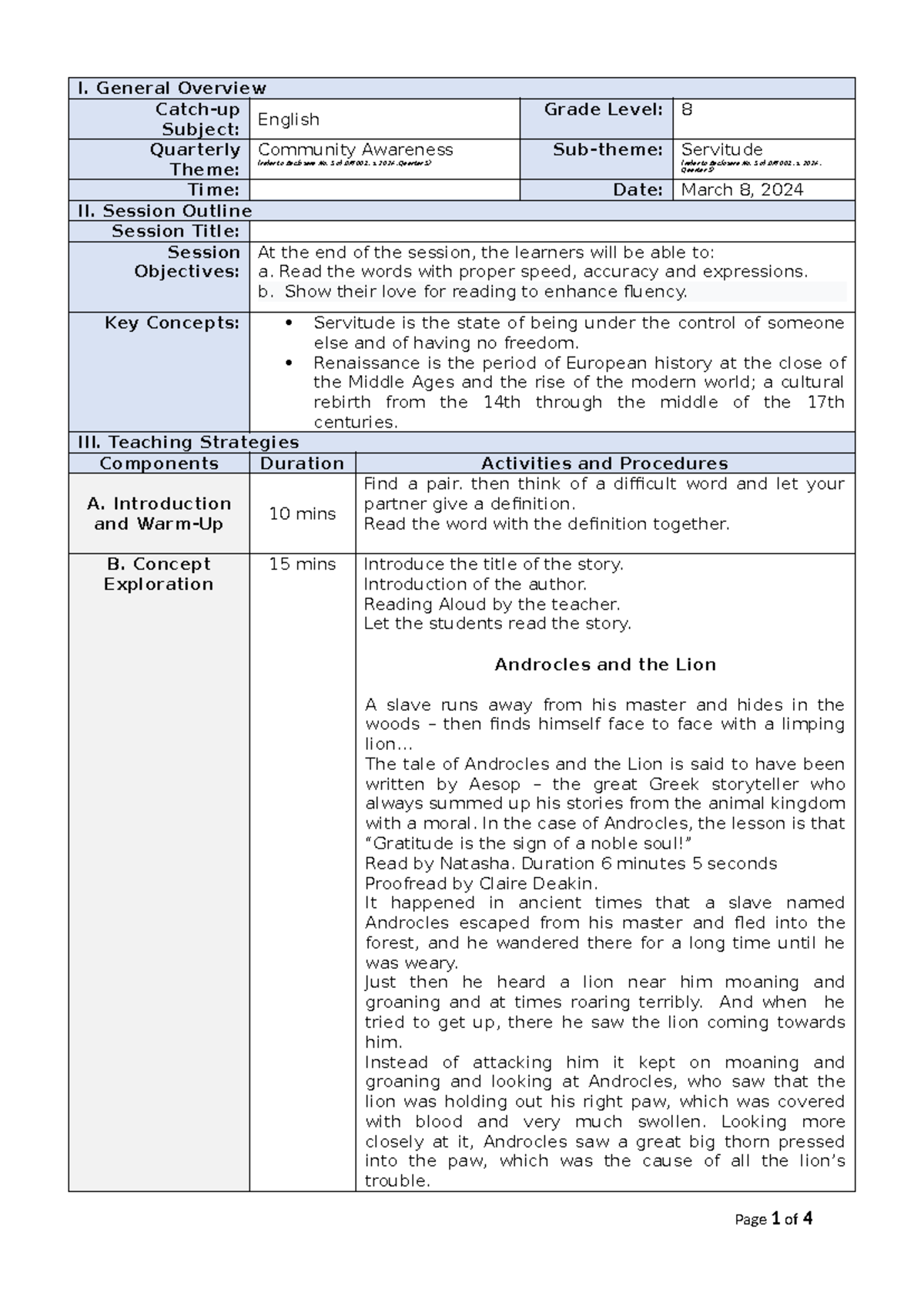 February 2-catch up friday catch up - I. General Overview Catch-up ...