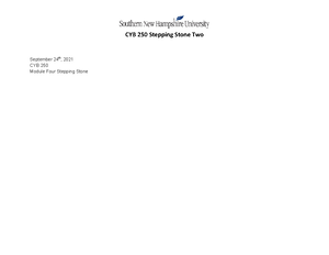 CYB - CYB coursework - CYB- Project Two Malcolm Hill A. Ensure the ...