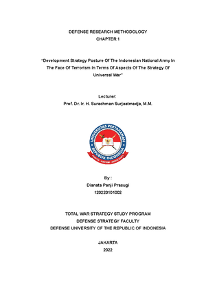 TOW Assignment 3 Dianata Panji Prasugi - THEORY OF WAR ASSIGNMENT 3 ...