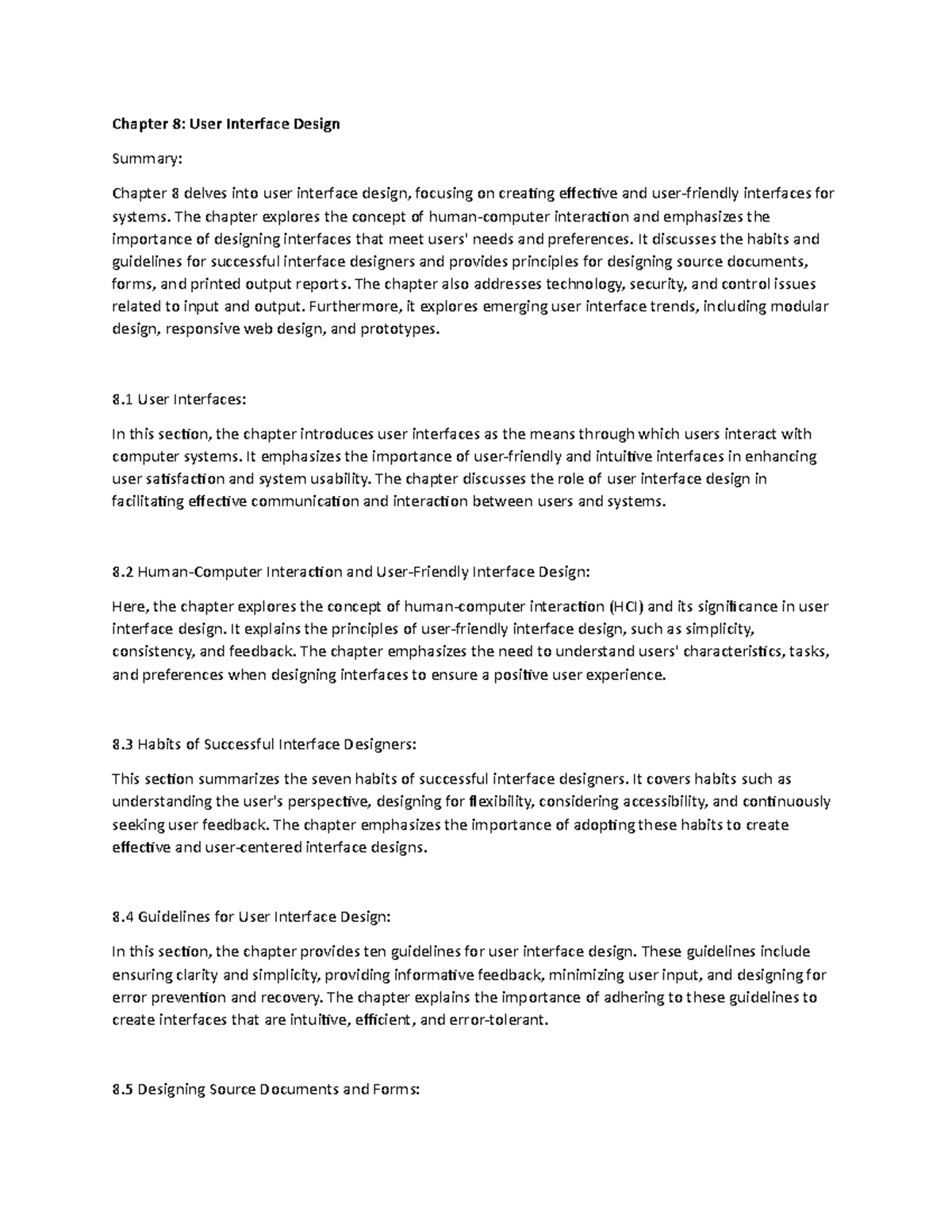 Chapter 8 User Interface Design - Chapter 8: User Interface Design ...