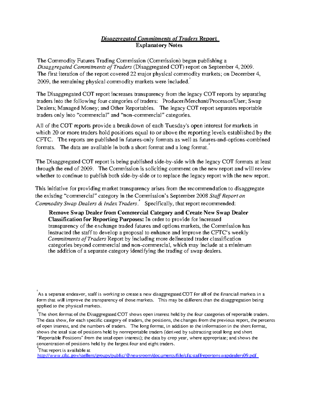 Disaggregatedcotexplanatorynot Disaggregated Commitments Of Traders