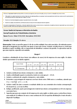 Tabela Qui Quadrado - p 20 7,43 8,26 9,59 10,85 12,44 14,58 25,04 28,41 ...