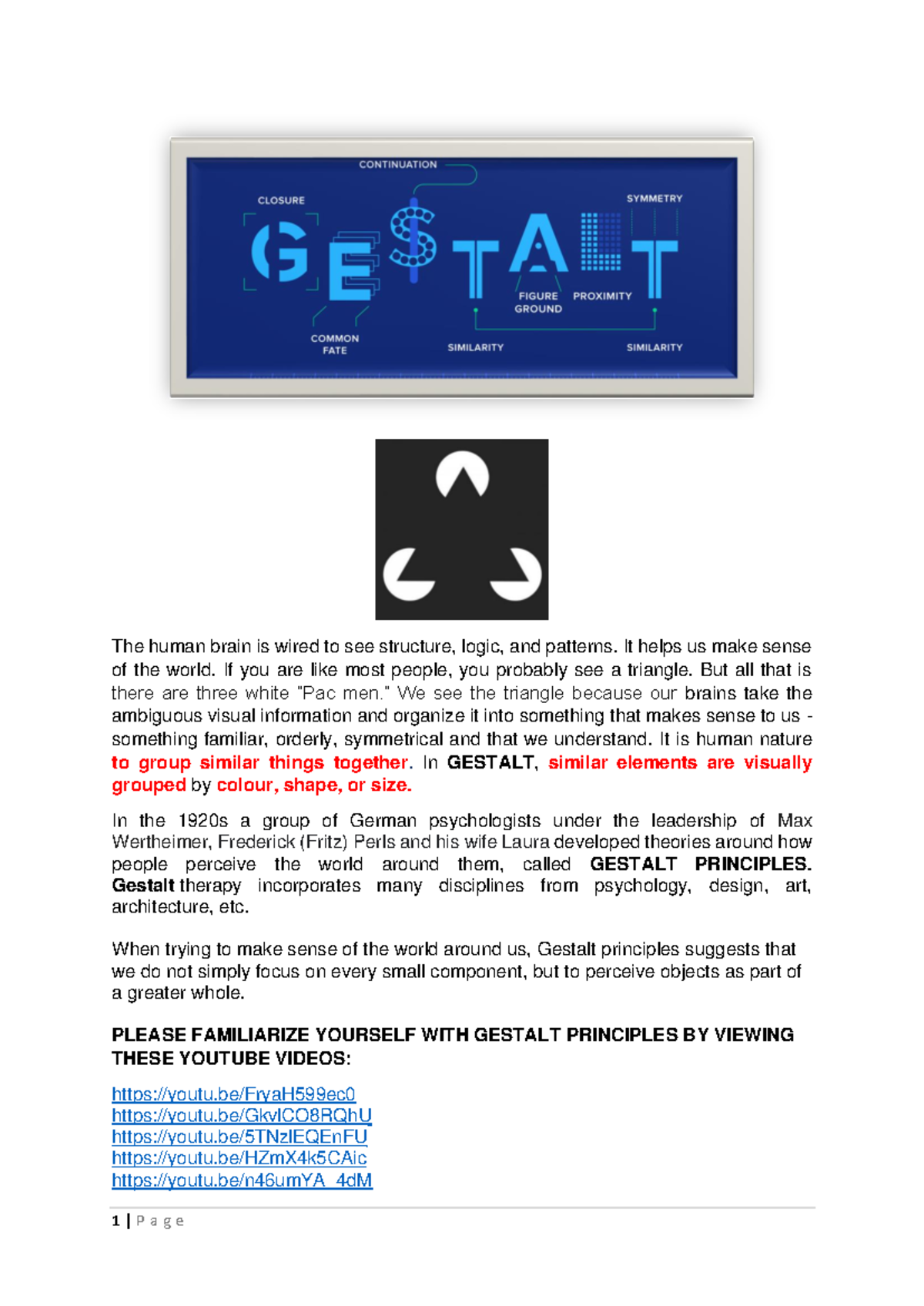 Gestalt Principles FOR GR 10 Design - The human brain is wired to see ...