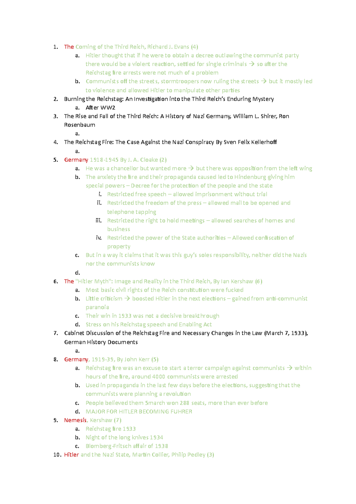 Outline - ... - The Coming of the Third Reich, Richard J. Evans (4) a ...