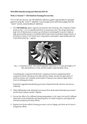 CES Edu Pack Selected Exercises Manufacturing Processes 2017 ...