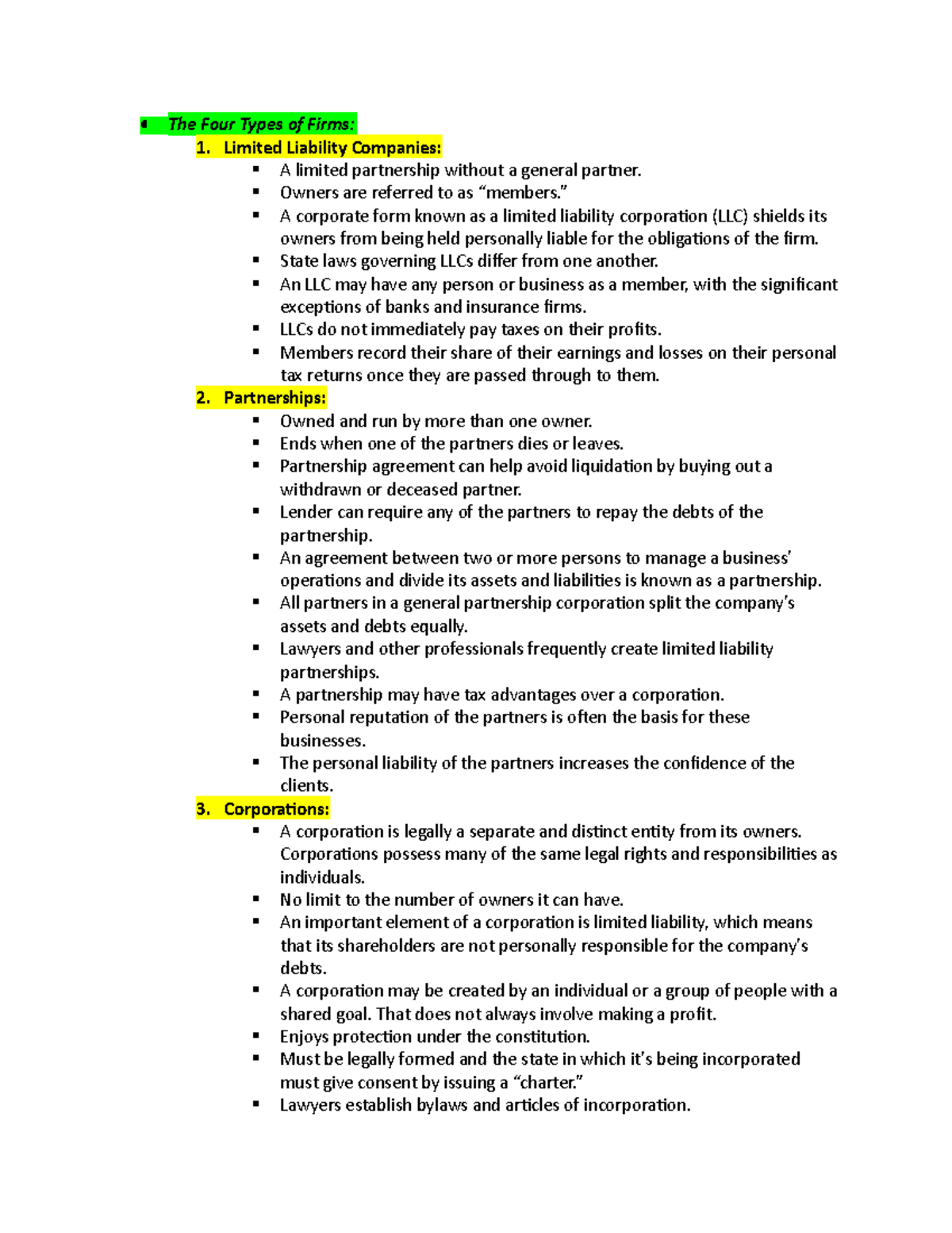 Chapter 1-Corporate Finance and the Financial Manager - The Four Types ...