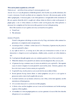 Trdp suitfinal - civil suit format - code of civil procedure - Studocu