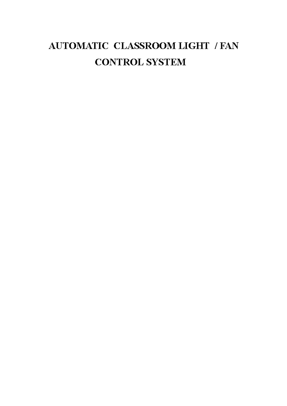 Automatic Classroom Light FAN Control System - Electrical - SFU-Paris ...