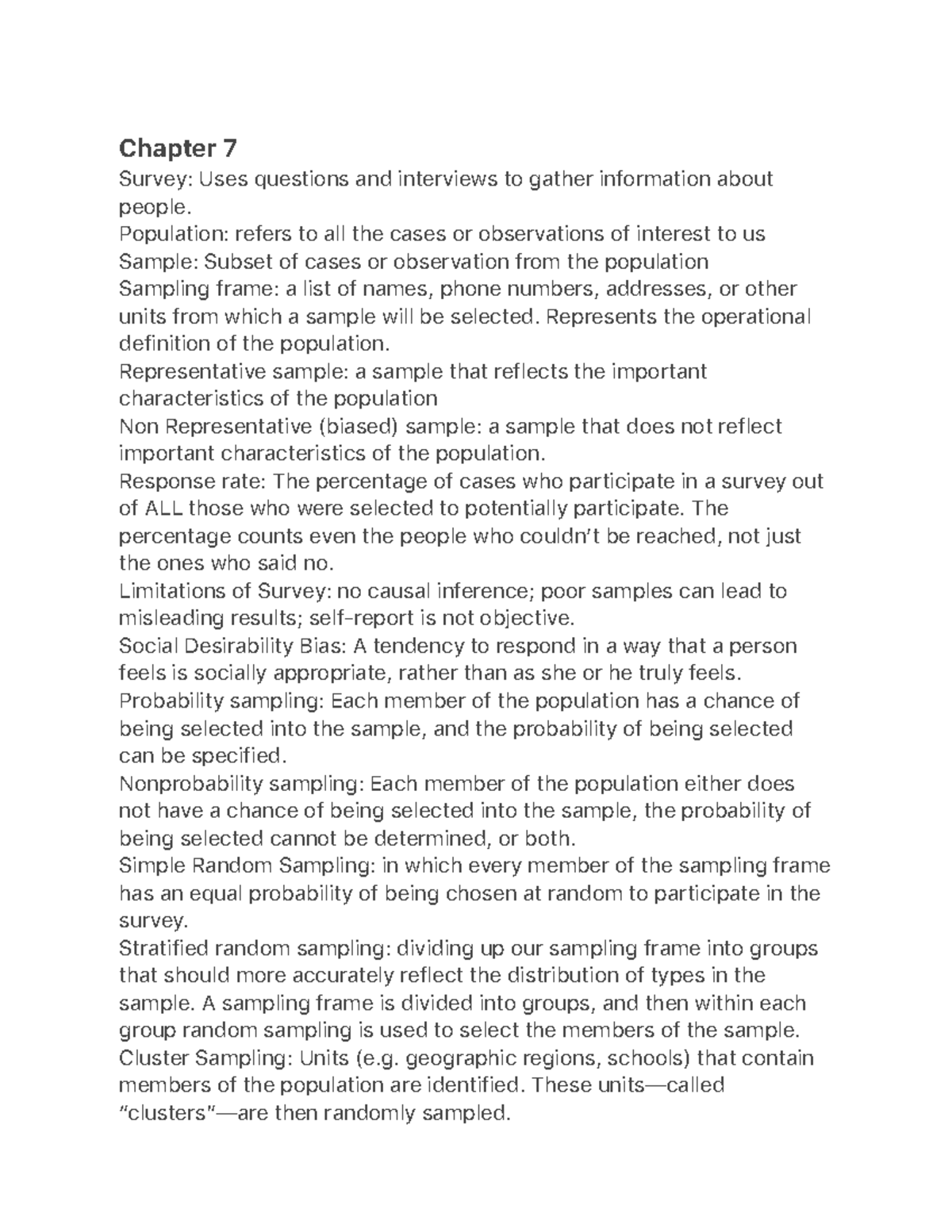 Chapter 7 - Prof Michael Passer - Chapter 7 Survey: Uses questions and ...