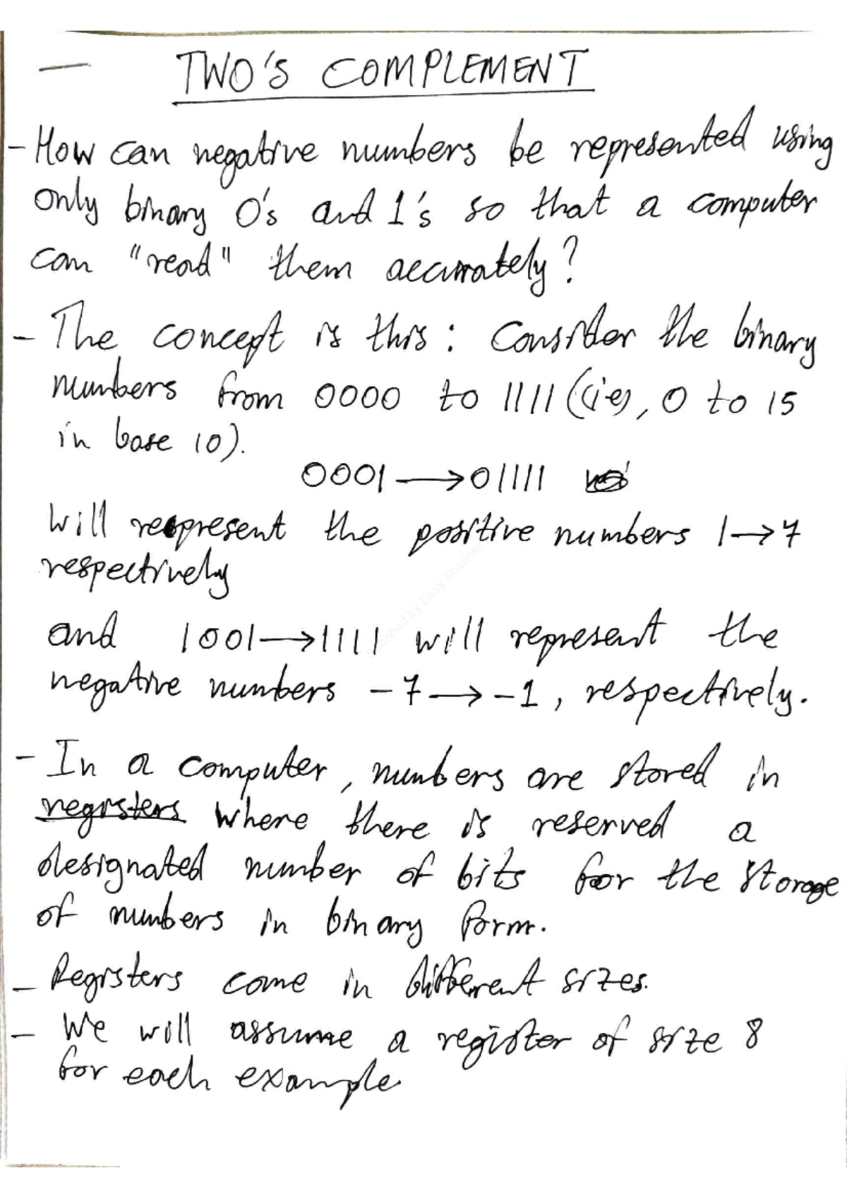 TWO'S Complement - past papers and lectures notes - COMPLEMENT How can ...