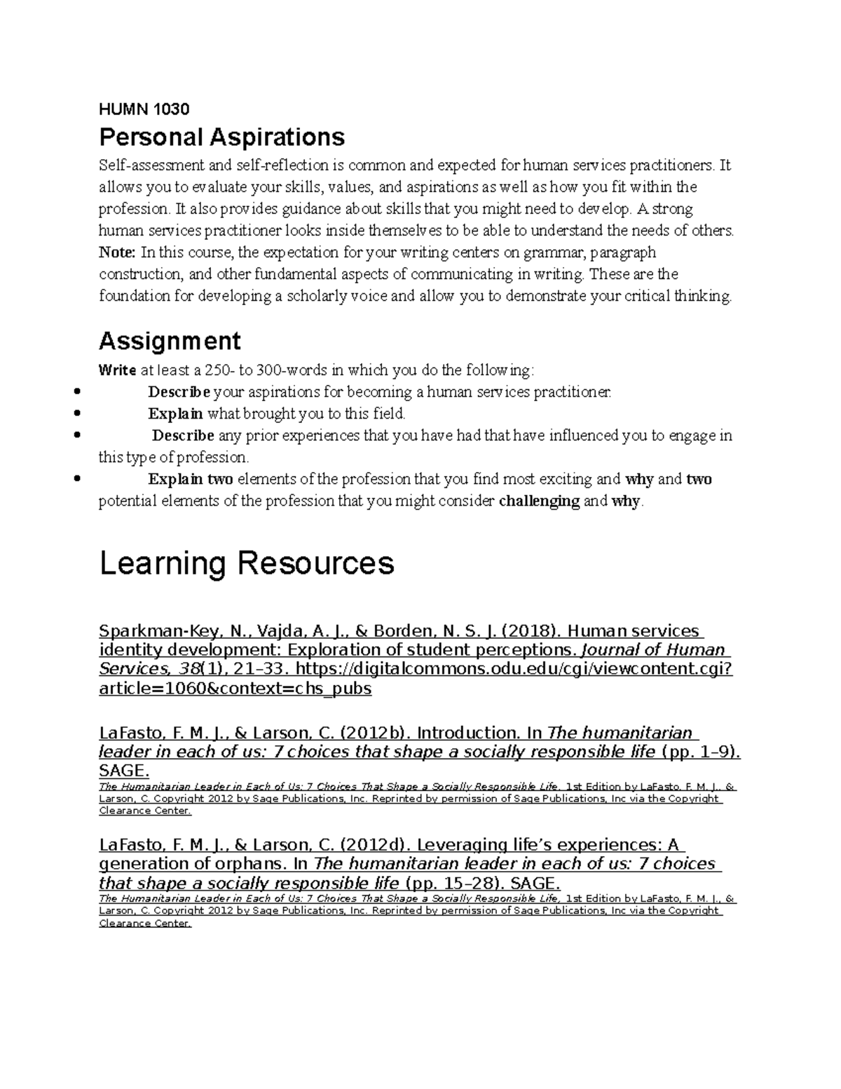 Personal Aspirations - It allows you to evaluate your skills, values ...