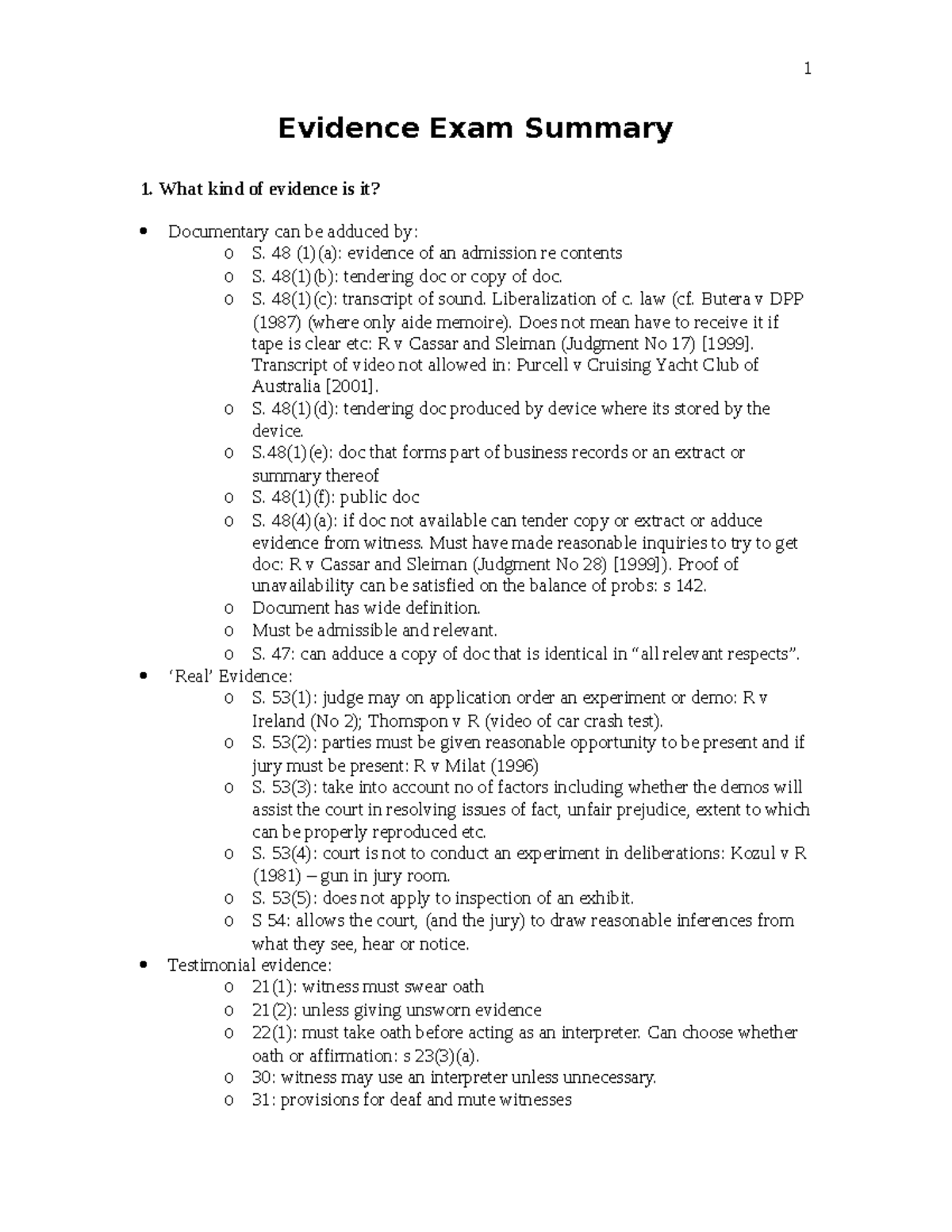 Evidencenotes 3 Evidencenotes 3 Evidencenotes 3 - Evidence Exam Summary ...
