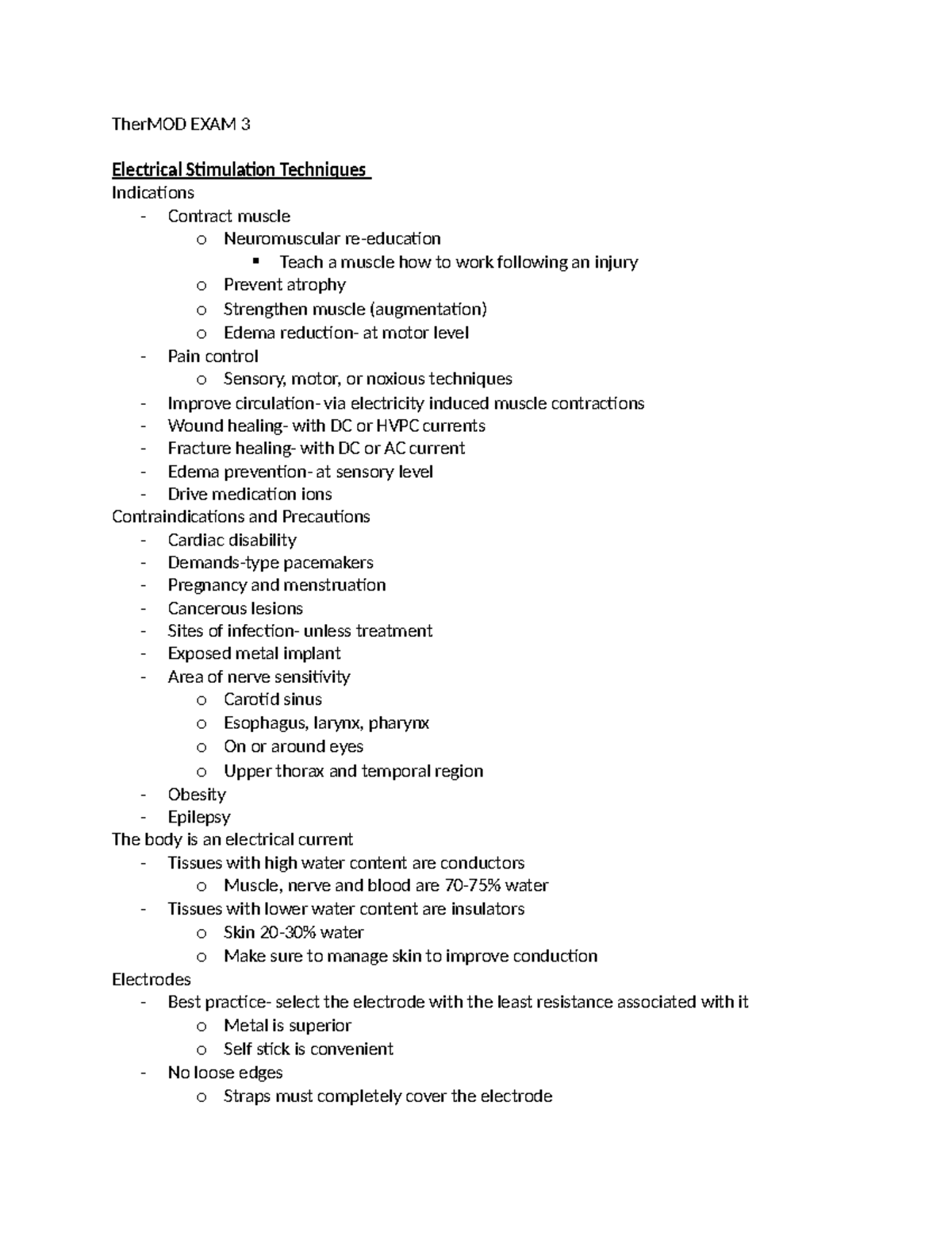 Ther MOD EXAM 3 - Therapeutic Modalities Introduction Lecture - TherMOD ...