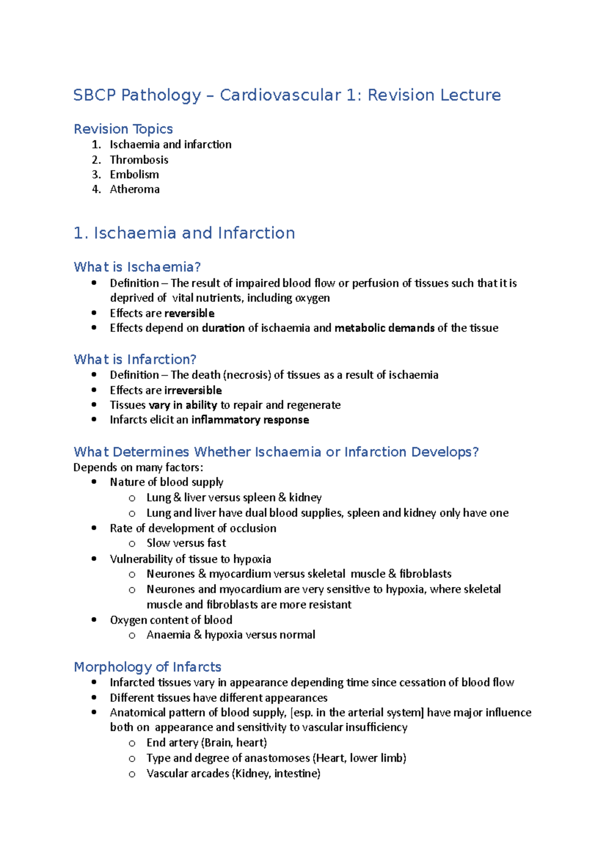 Cardiovascular Pathology 1-6 - SBCP Pathology – Cardiovascular 1 ...
