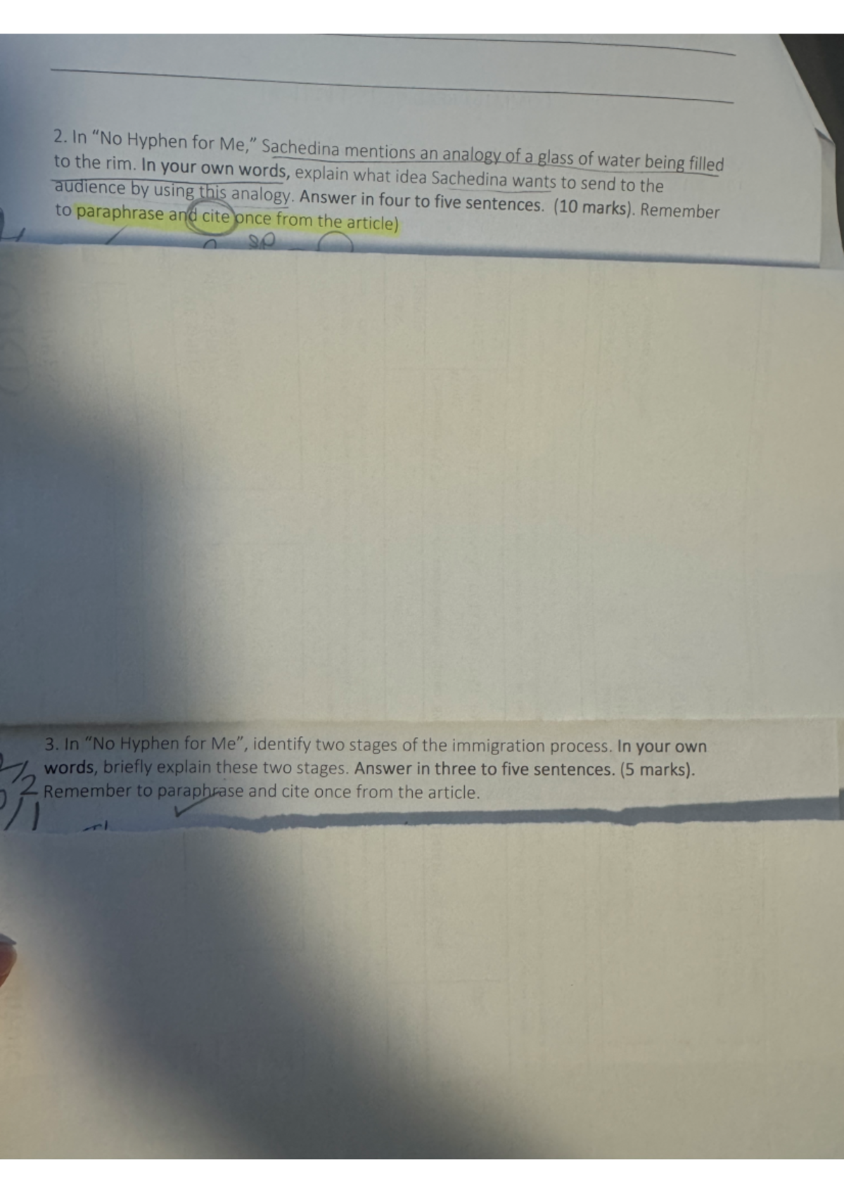 no hyphen for me - 2. In Hyphen for Sachedina mentions an analogy of a ...