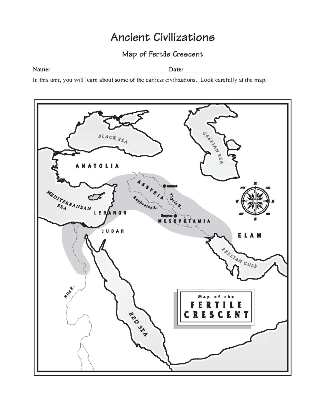 Ancient civilizations review - Ancient Civilizations Map of Fertile ...